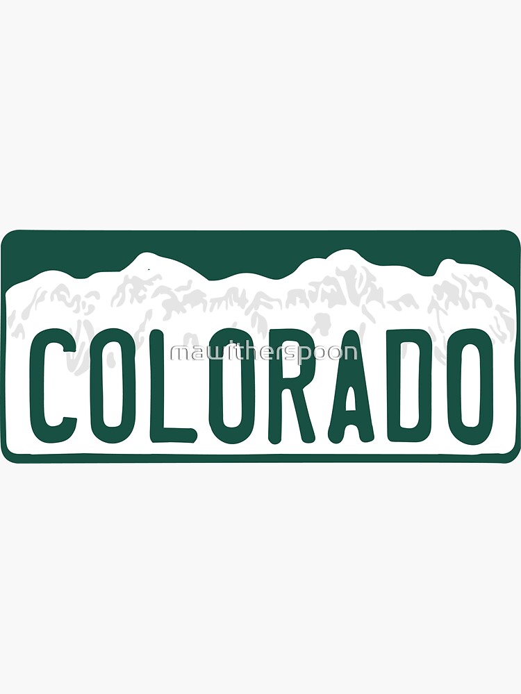 "Colorado License" Sticker for Sale by mawitherspoon | Redbubble