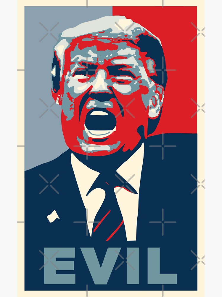 "Evil Donald Trump" Sticker for Sale by SubtleSplit | Redbubble