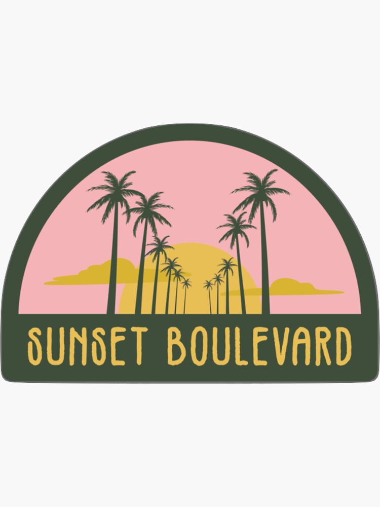 "Sunset Boulevard" Sticker for Sale by Flynnerr | Redbubble
