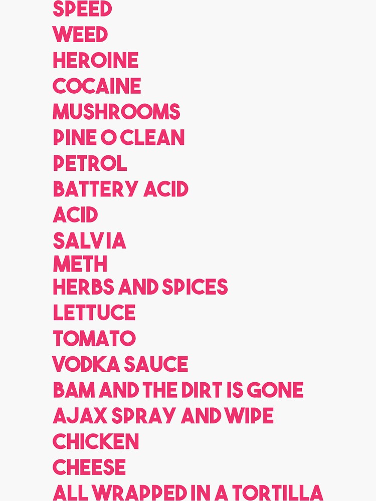 "Trippa Snippa Ingredients" Sticker for Sale by Heroes-choice | Redbubble