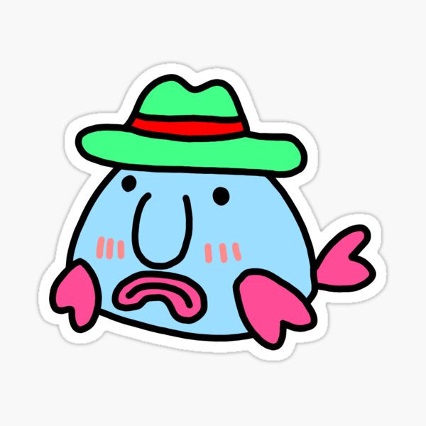 "Blobfish With Hat" Sticker by SpriteFashio | Redbubble
