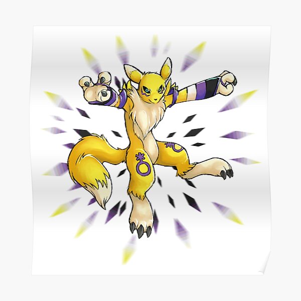 "Nonbinary Pride Renamon" Poster by bintuwrong | Redbubble