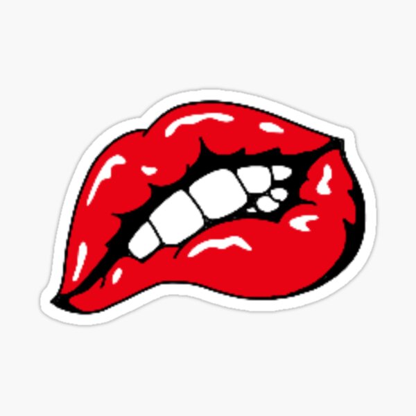 "Lip Bite" Sticker for Sale by Meg-Hoyt | Redbubble