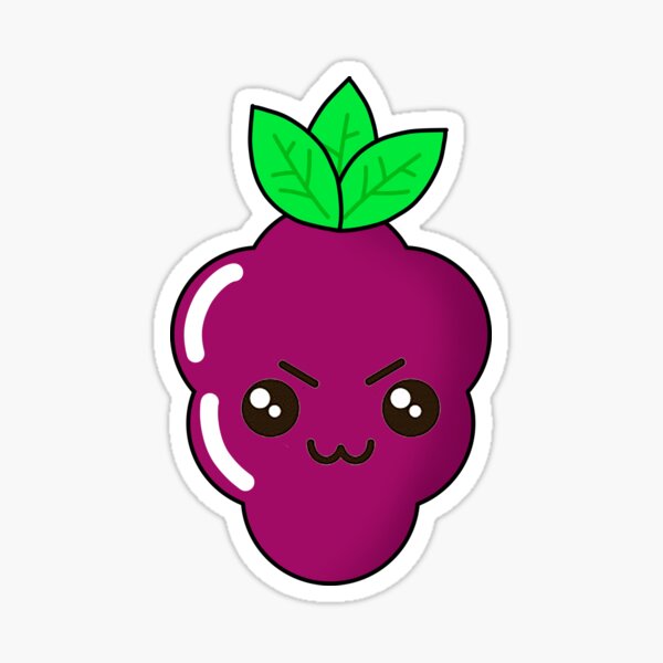 "Cute Fruit, Evil Grape" Sticker for Sale by LycheeTees | Redbubble