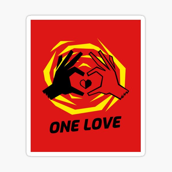 "One Love" Sticker by benzo1314 | Redbubble