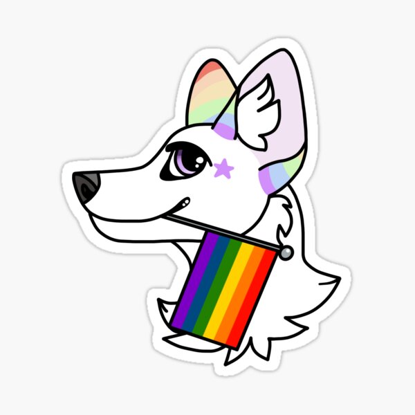 "Pride Flag Wolf" Sticker for Sale by moonulo | Redbubble