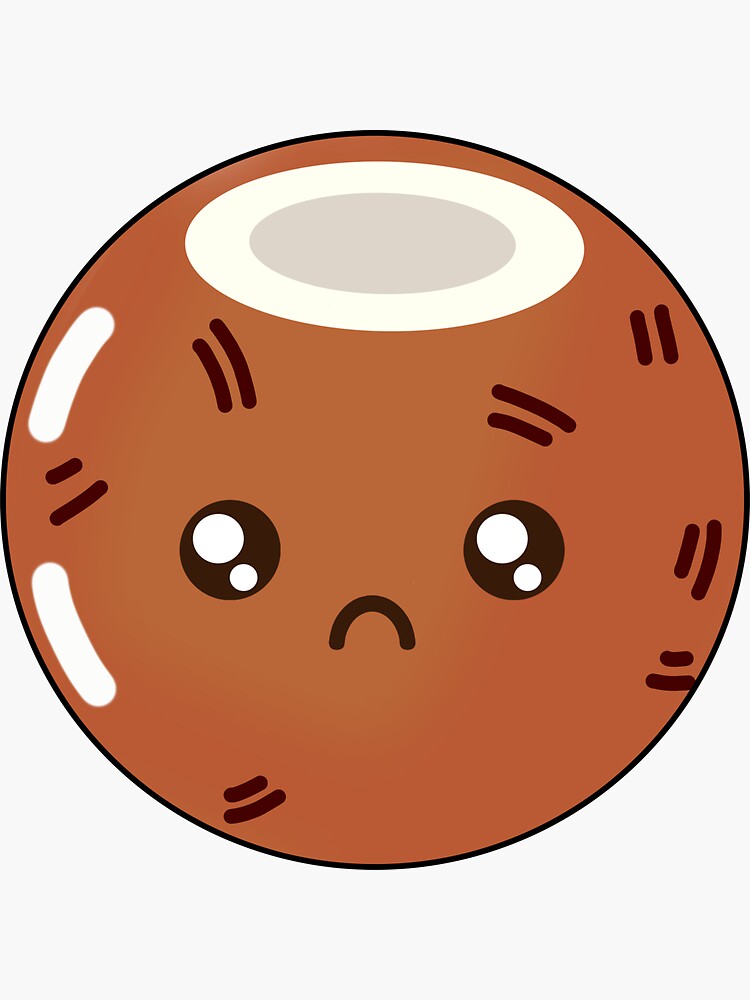 "Cute Coconut, Sad Coconut" Sticker for Sale by LycheeTees | Redbubble