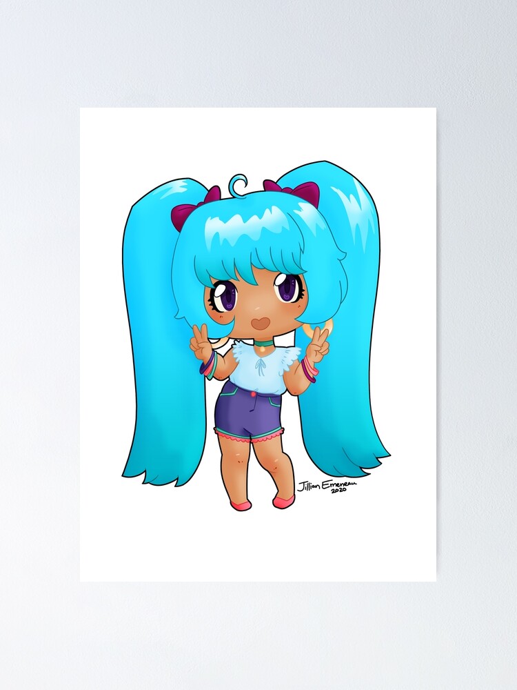"Blue Chibi Girl" Poster by jmno | Redbubble