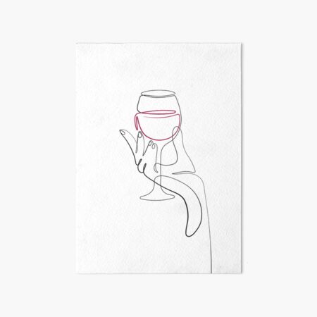 "A glass of wine - Line Art Print, Single Line Art, Wine art, Wine ...