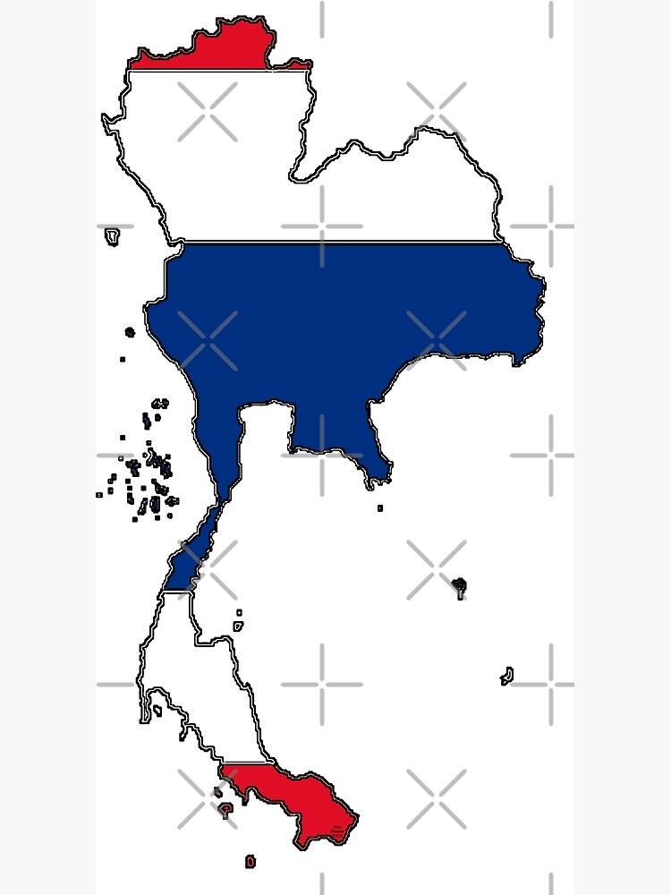 "Thailand Map With Thai Flag" Art Print by Havocgirl | Redbubble