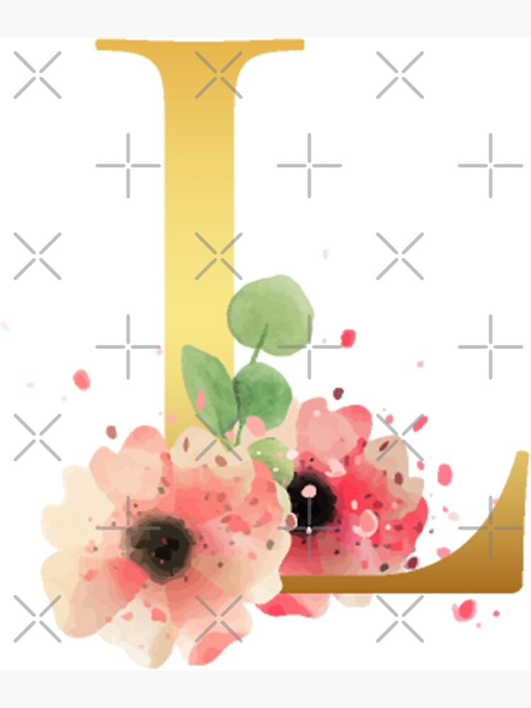 "Floral Gold Monogram L - Letter Art" Art Print by MysticMagpie | Redbubble
