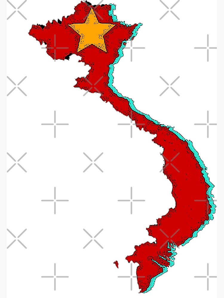 "Vietnam Map With Vietnamese Flag" Poster by Havocgirl | Redbubble