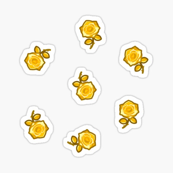 "Golden Roses Sticker Set" Sticker by CrossingCo | Redbubble