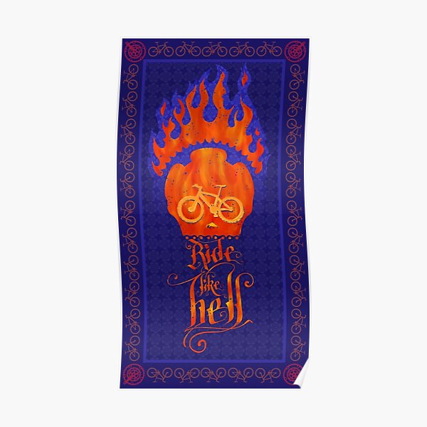 "Ride like Hell Calligraphic cycling poster" by SFDesignstudio | Redbubble