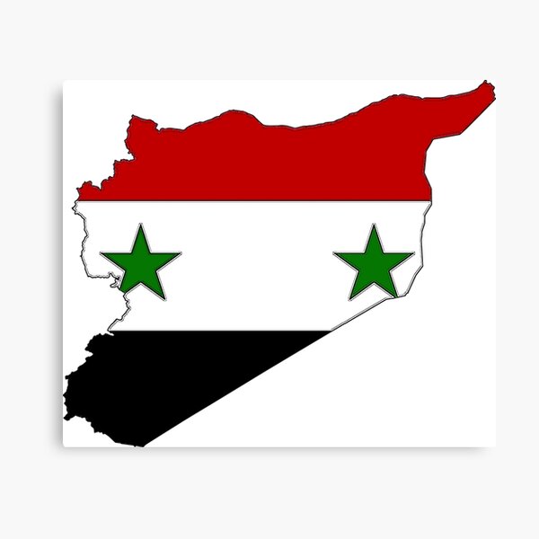"Syria Map With Syrian Flag" Canvas Print for Sale by Havocgirl | Redbubble