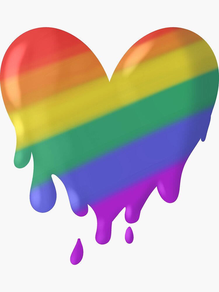 "Rainbow Dripping Heart" Sticker by SiliGoose | Redbubble