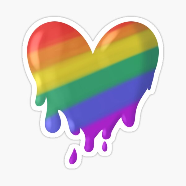 "Rainbow Dripping Heart" Sticker by SiliGoose | Redbubble