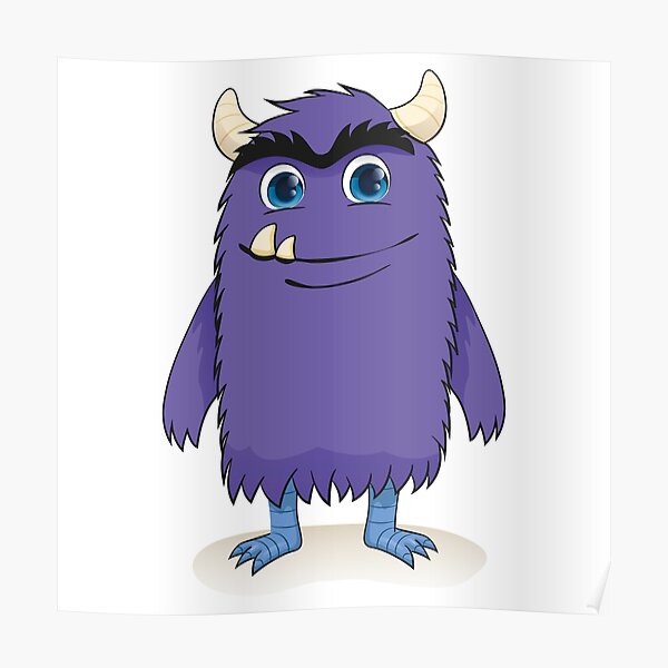 Póster «Caricatura de un carismático monstruo morado sonriendo» de ...