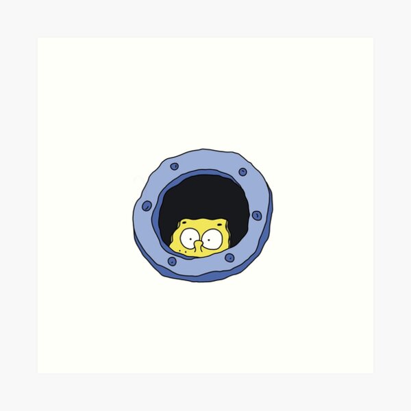 "spongebob peeking meme" Art Print by haileygaul | Redbubble