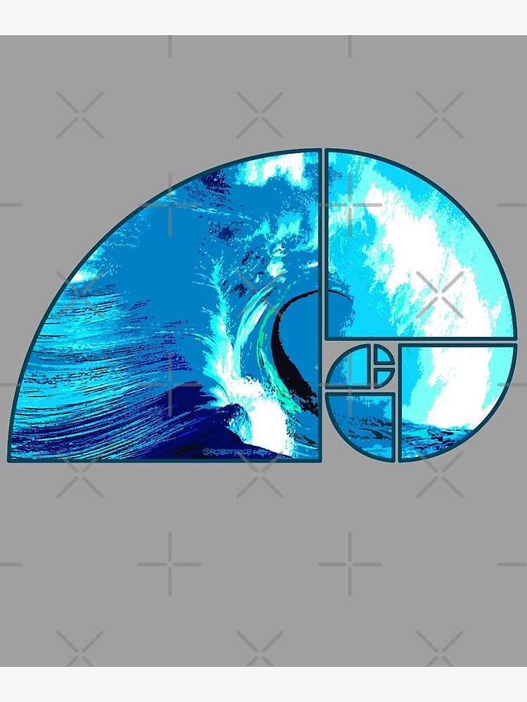 "Ocean Wave Fibonacci Spiral" Poster for Sale by robotface | Redbubble