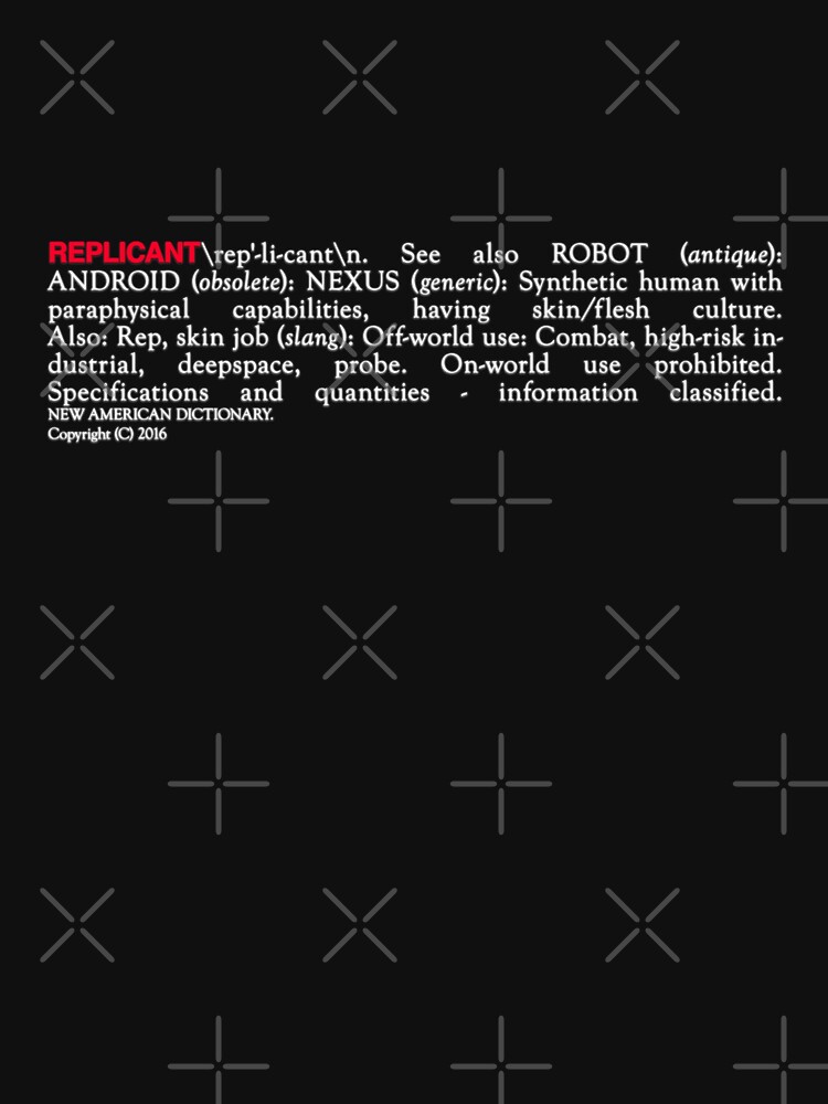 "Replicant - definition" T-shirt by lucwhos | Redbubble | blade runner ...