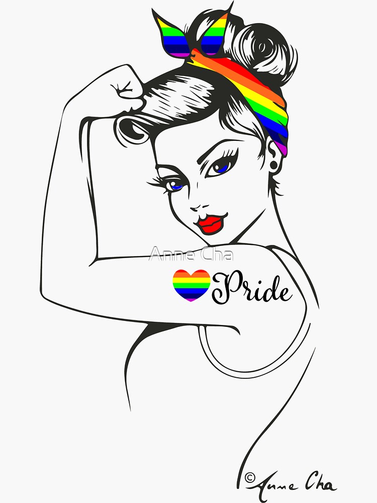 "Pride Girl Power Pin Up by Anne Cha Love wins" Sticker von annechaart ...