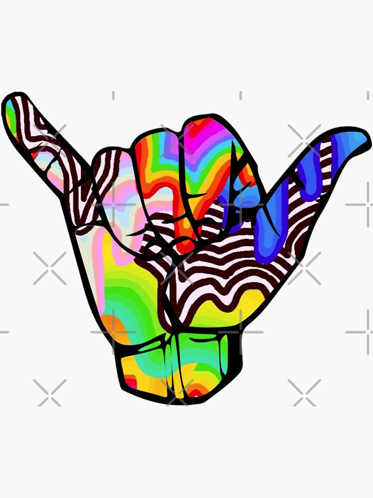 "Vsco Shaka Hand Sticker" Sticker for Sale by lolsammy910 | Redbubble