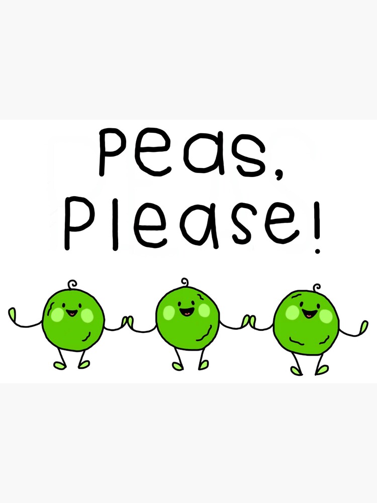 "Peas, Please" Sticker for Sale by sclevenger21 | Redbubble