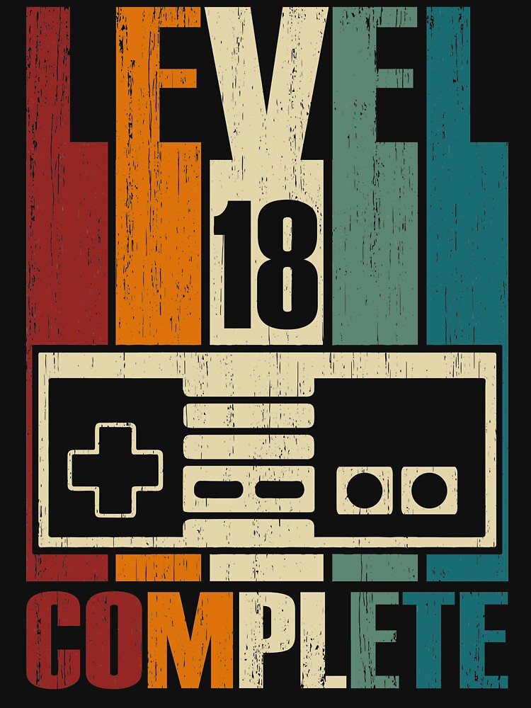 "Level 18 Complete - 18th Wedding Anniversary Gift Fathers Day Gamer ...