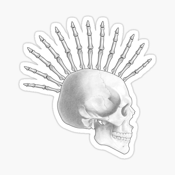 "Skeletal Liberty Spikes" Sticker for Sale by YouAreHereArt | Redbubble