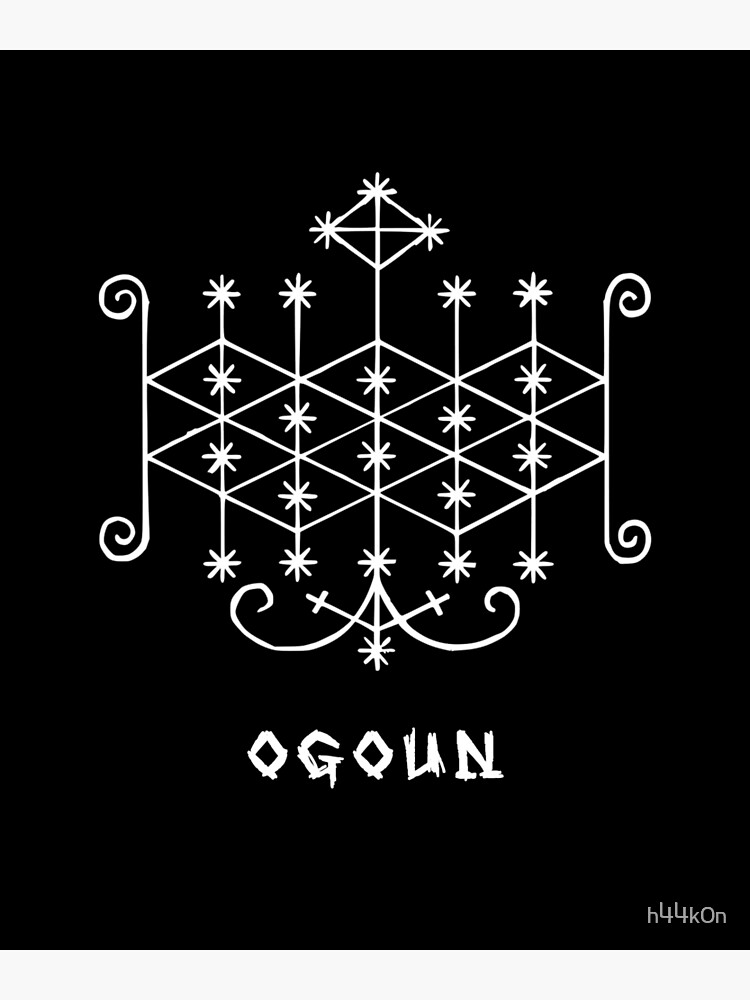 "Ogun Veve Voodoo Warrior Loa Orisha Vodun " Poster by h44k0n | Redbubble