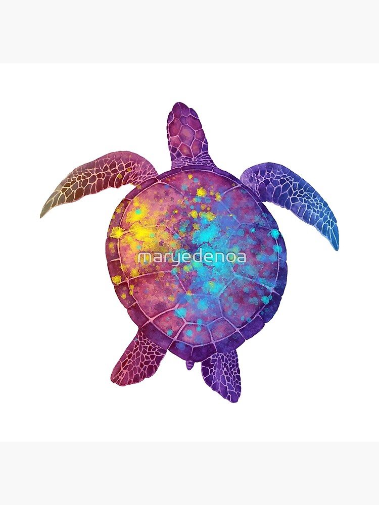 "Watercolor Sea Turtle - Colorful Rainbow" Poster by maryedenoa | Redbubble
