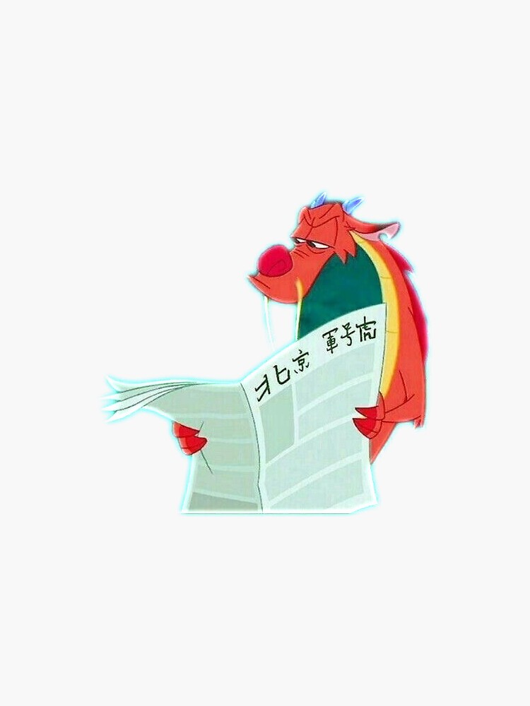 "Mushu " Sticker for Sale by sgilll | Redbubble