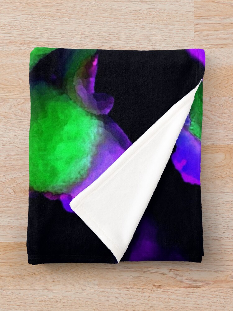 "Neon green and purple flower by Iritof" Throw Blanket by iritof ...