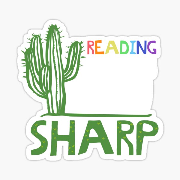 "Cute Reading Design Sharp Cactus Teacher Gift Idea product" Sticker ...