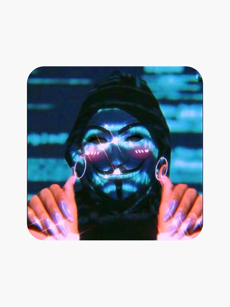 "Anonymous the baddest" Sticker by lilacbunny | Redbubble