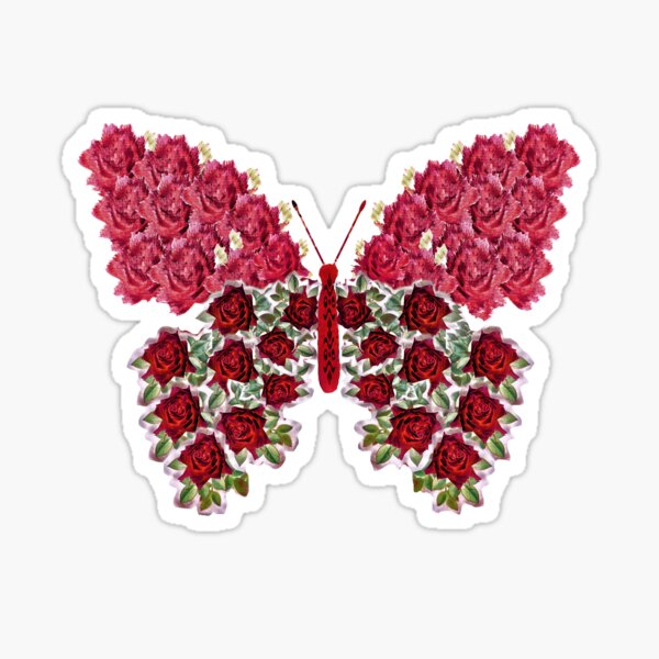 "Red Butterfly" Sticker by CarolM | Redbubble