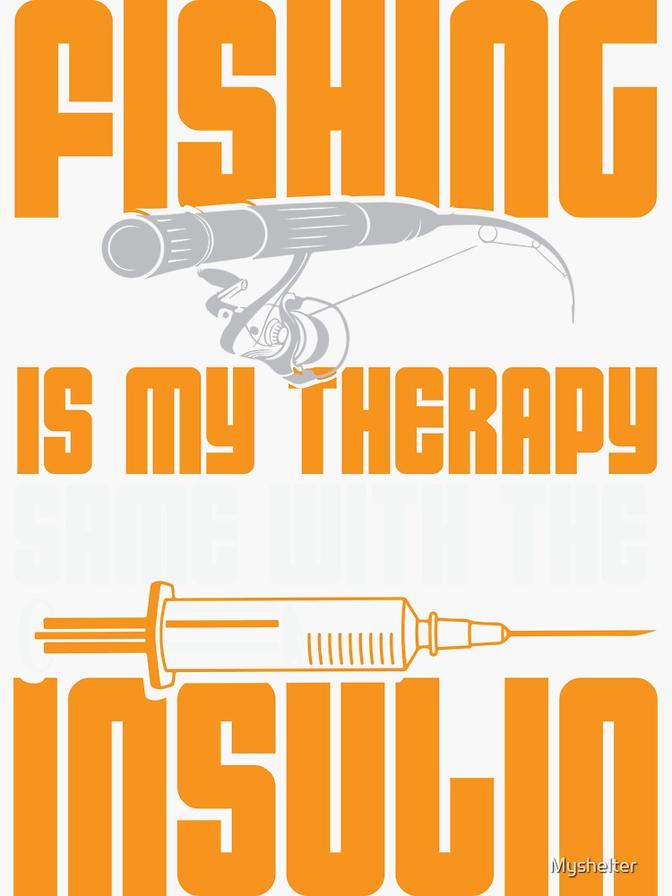 "Fishing insulin fish" Sticker for Sale by Myshelter | Redbubble