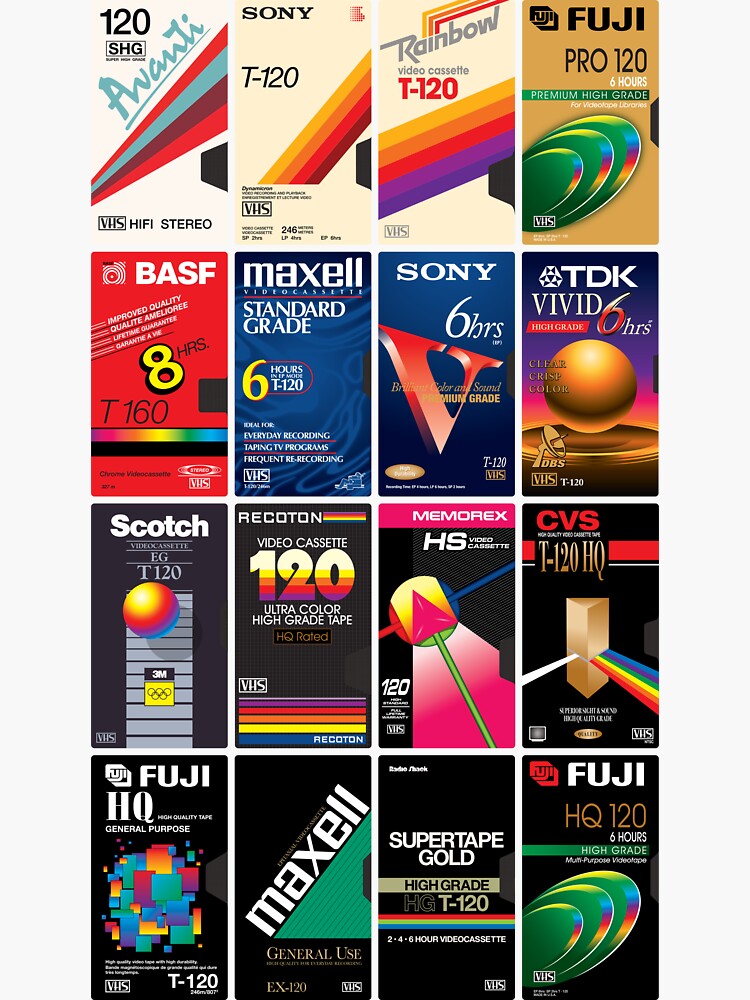 "VHS Blank Tape Covers" Sticker for Sale by sheldoncoles | Redbubble