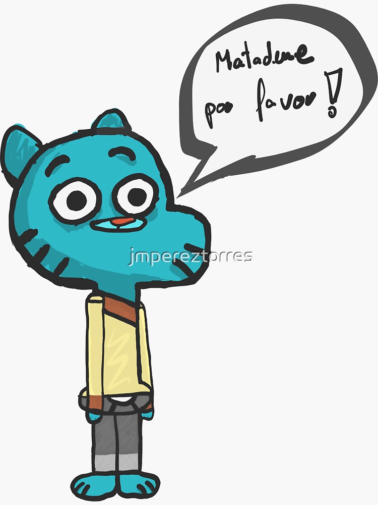 "Gumball evil body sticker" Sticker by jmpereztorres | Redbubble
