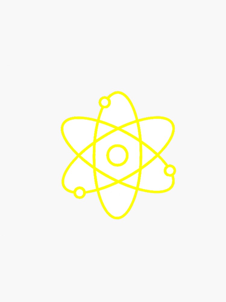 "Atom outline in yellow" Sticker for Sale by CassidyLeah | Redbubble