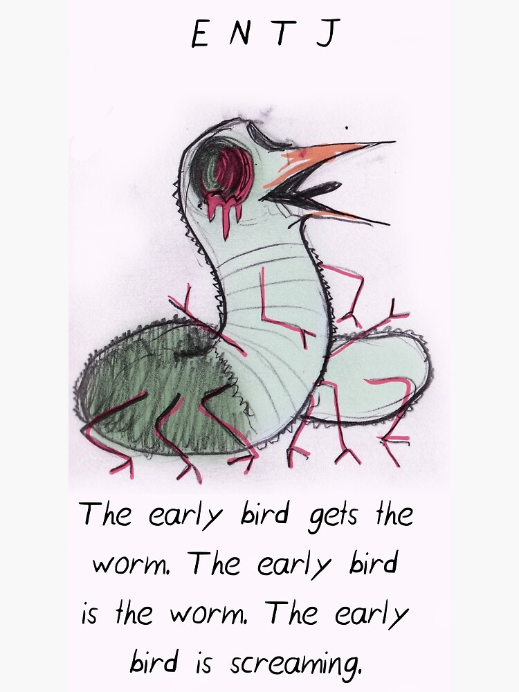 Póster «MBTI GHOSTS AND GHOULS- ENTJ BIRD WORM» de samsketchbook ...