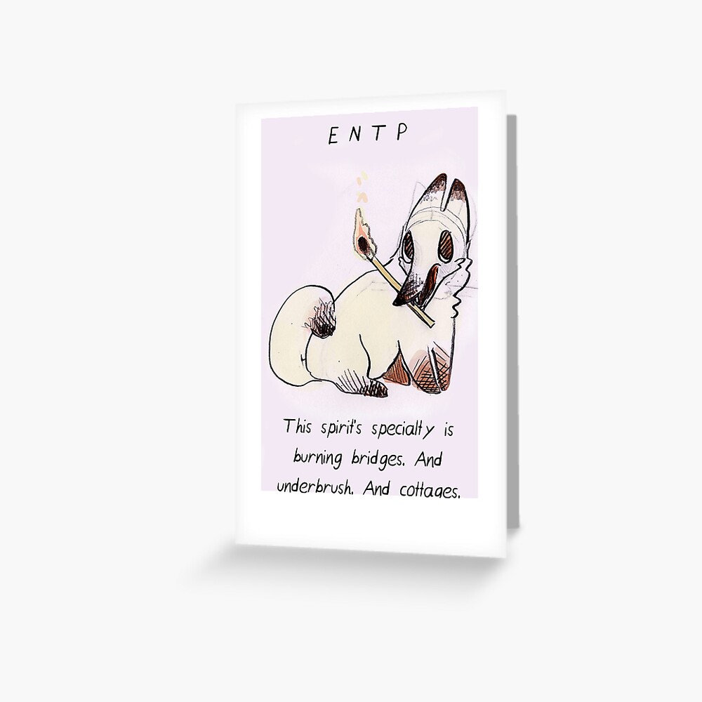 "MBTI GHOSTS AND GHOULS- ENTP FIRE FOX" Greeting Card by samsketchbook ...