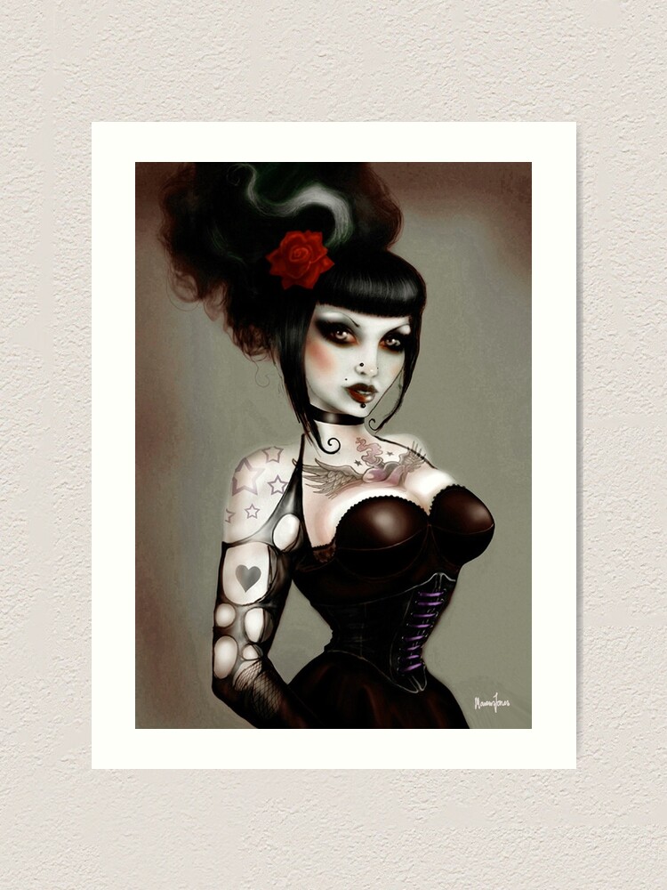 "Gothabilly Pinup, gothic art" Art Print for Sale by marcusjones | Redbubble