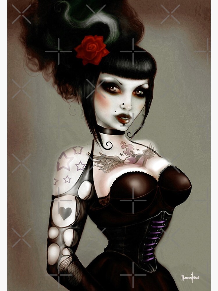 "Gothabilly Pinup, gothic art" Art Print for Sale by marcusjones | Redbubble