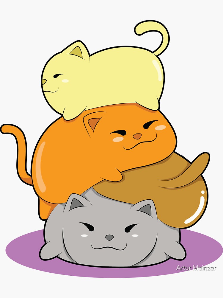 "Cats stack tower cute kittens" Sticker for Sale by Serenity85 | Redbubble