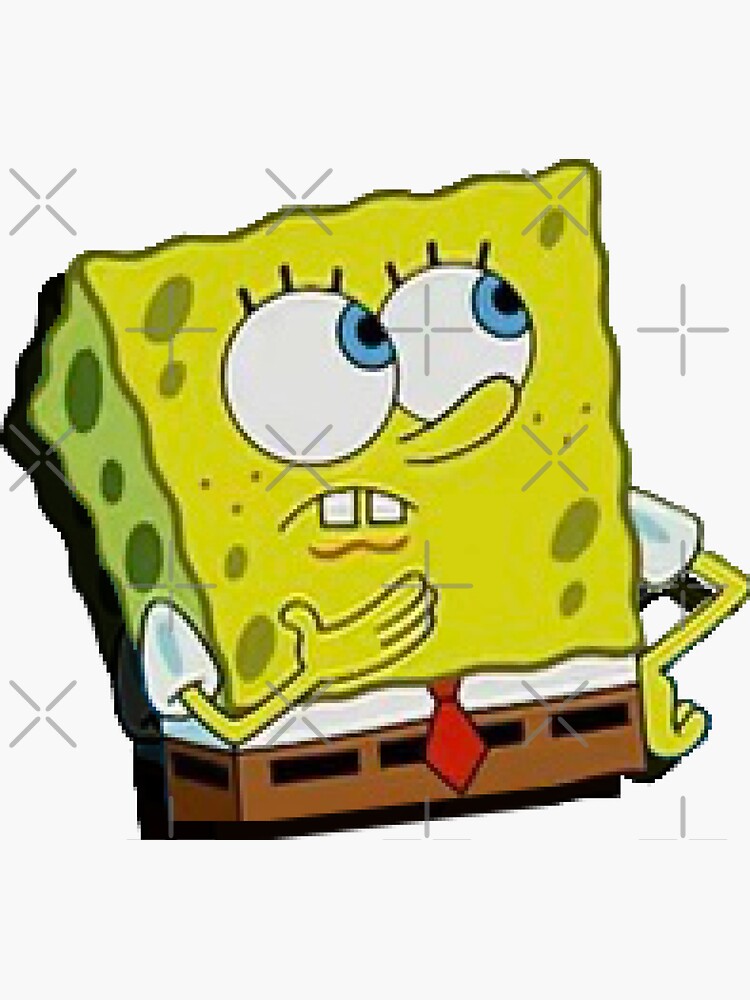 "Spongebob Thinking" Sticker for Sale by LongSpicy2 | Redbubble