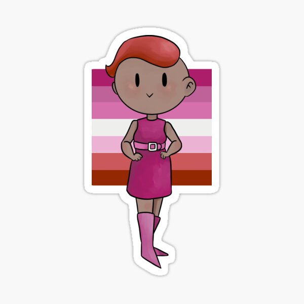 "Cute chibi lesbian pride design" Sticker for Sale by cu-b3 | Redbubble
