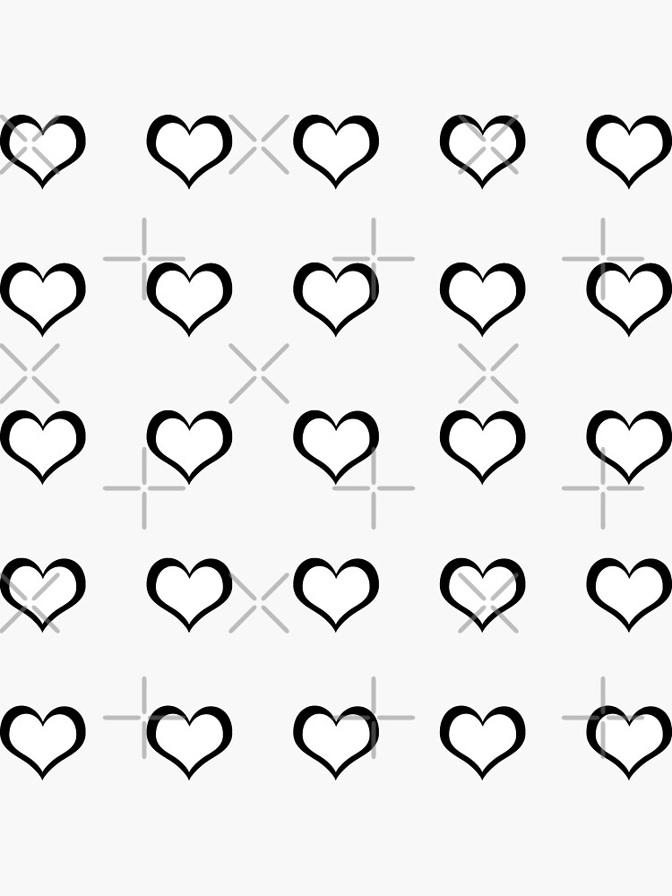 "Cute mini hearts black and white ink" Sticker for Sale by OkihanaShop ...