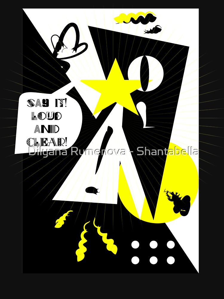 "Abstract minimal vector drawing "Say it! Loud and clear!"" T-shirt by ...